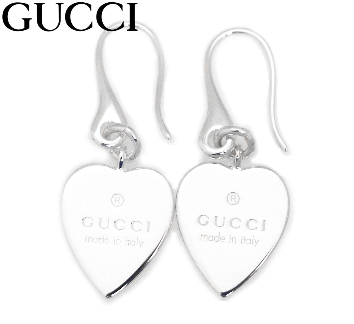 【楽天市場】GUCCI グッチ 223993 J8400 8106 トレードマーク ハート プレート ロゴ フックタイプ ジプシー ピアス ...