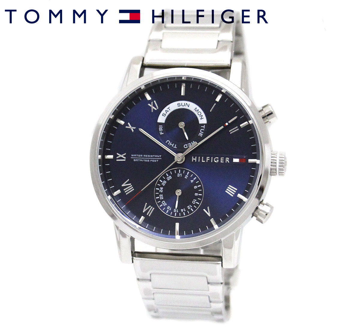【楽天市場】TOMMY HILFIGER トミーヒルフィガー 1710401 メンズ 腕時計 男性用 アナログ クォーツ シルバー ブルー文字 ...