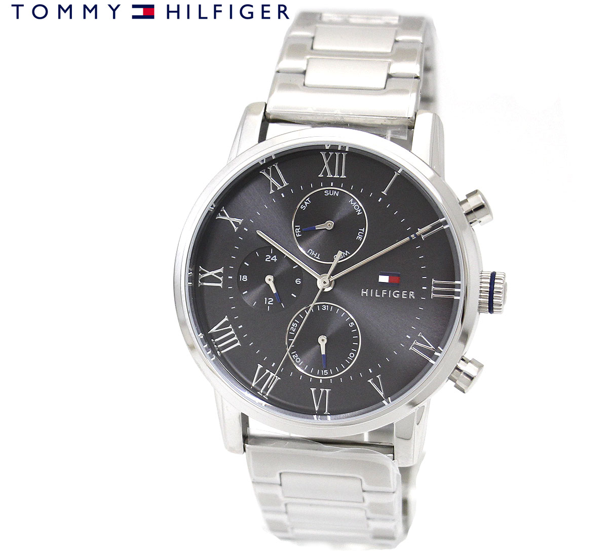 【楽天市場】TOMMY HILFIGER トミーヒルフィガー 1791397 メンズ 腕時計 男性用 アナログ クォーツ シルバー ブラック ...