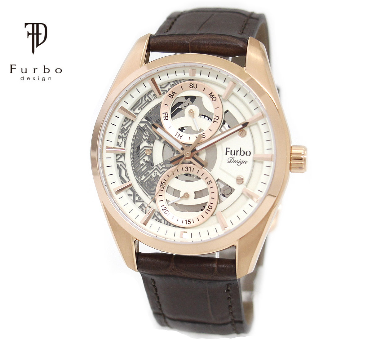 【楽天市場】Furbo design NF05W-PGBR フルボ ELECTRO エレクトロ 腕時計 メンズ 男性用 クオーツ バック ...