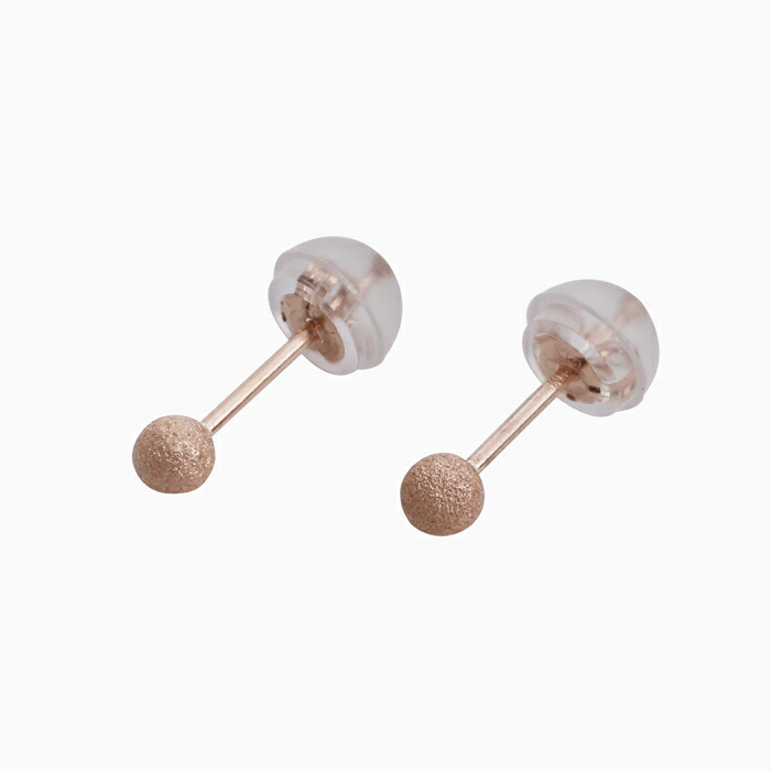 【楽天市場】【クリックポスト便対応】10金 K10 10k K10PG ピンクゴールド ピアス フラッシュボールピアス スタッドピアス スタッズピアス 小さめピアス 艶消し シリコンキャッチ式 ...