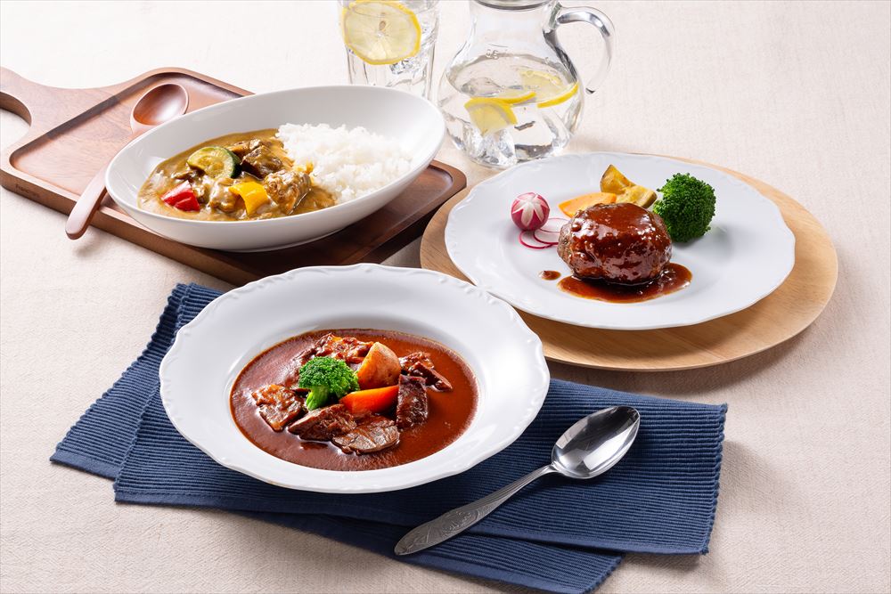 【楽天市場】≪お中元≫ビーフシチュー＞兵庫・神戸 「のじぎく家」 神戸牛贅沢セット 神戸牛ハンバーグ170g×1、神戸牛ビーフカレー210g× ...