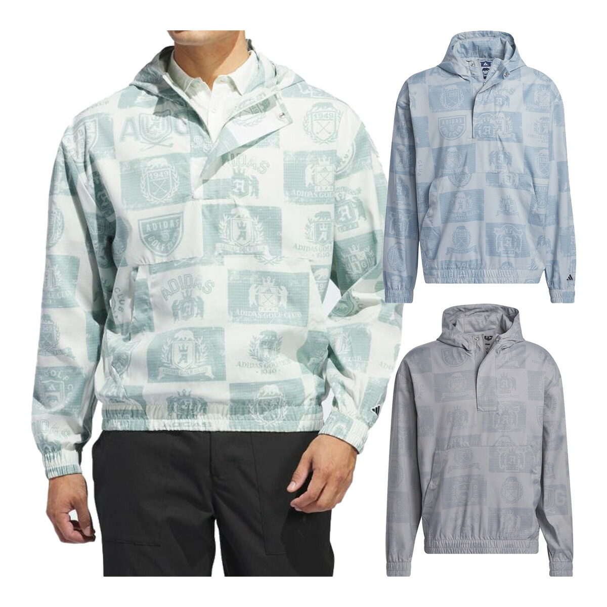【楽天市場】アディダス ゴルフ 長袖 ハーフジップ ブルゾン GO-TO クレストグラフィックアノラック ジャケット メンズ KOW07 ...