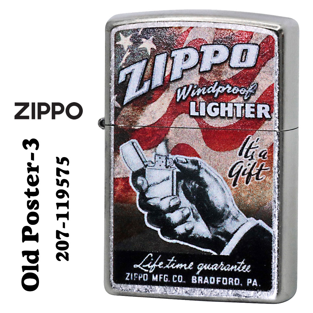 【楽天市場】zippo(ジッポーライター) Old Poster-3 プリント加工 ストリートクローム Z207-119575 オイルライター ...