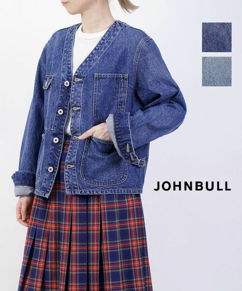 【楽天市場】【30%OFF】ジョンブル Johnbull カバーオール ジャケット Gジャン デニムジャケット デニム Vネック ノーカラー 13.25オンス 長袖 コンパクト 羽織り ...