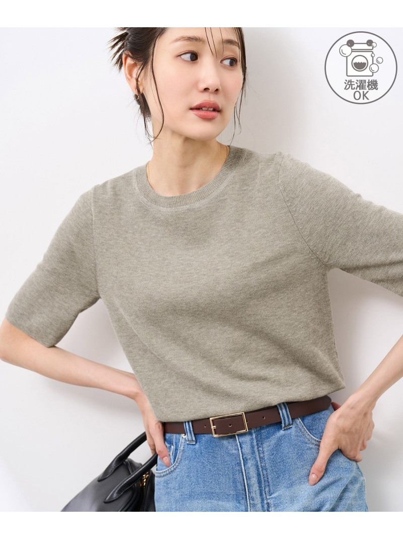 【楽天市場】【洗濯機OK】LEVITAハーフスリーブニットプルオーバー ROPE' PICNIC ロペピクニック トップス ニット ベージュ ...