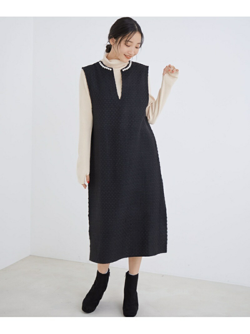 【楽天市場】【EC限定】パール付ジャンパースカート JAYRO ジャイロ ワンピース・ドレス ジャンパースカート ブラック グレー【送料無料】[Rakuten Fashion]：J’aDoRe ...