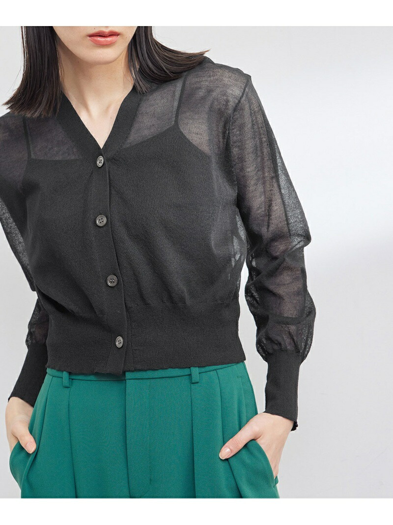 【楽天市場】【SALE／30%OFF】ラミーシアーVネックショートカーディガン ROPE' ロペ トップス カーディガン ブラック グリーン イエロー【RBA_E】【送料無料】[Rakuten ...