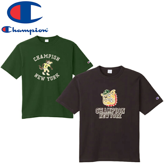 【楽天市場】Champion チャンピオン C3-B329 SHORT SLEEVE T-SHIRT ショート スリーブ ティー シャツ フロッキー プリント 半袖 Tシャツ アウトドア ...
