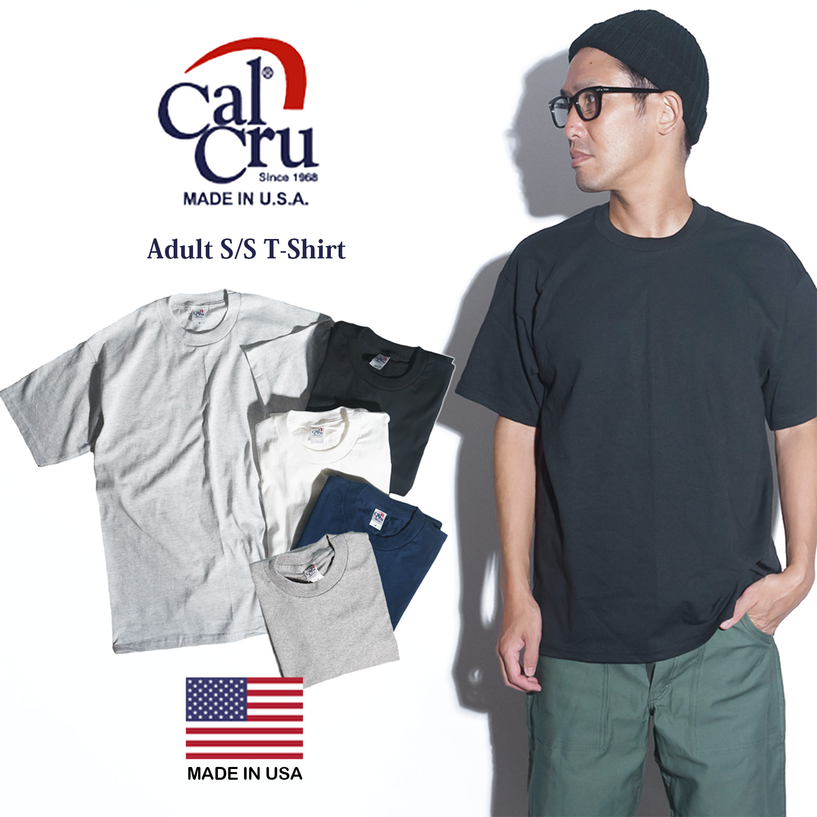 【楽天市場】カルクルー Cal Cru 半袖 Tシャツ ｜ メンズ S-XXL アメリカ製 米国製 無地Tシャツ 5.5オンス 丸胴 ...