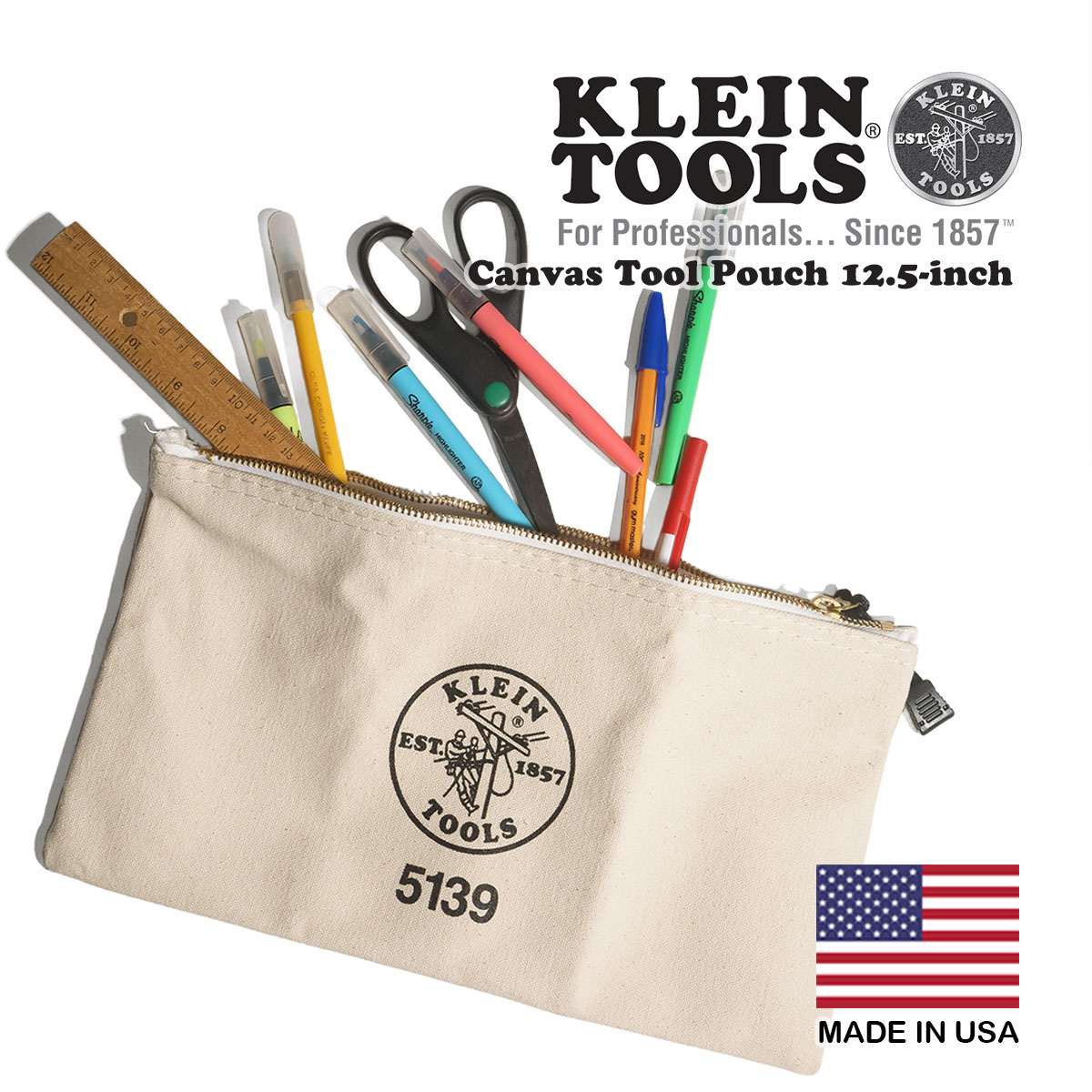 【楽天市場】クラインツールズ KLEIN TOOLS キャンバスツールポーチ 12.5インチ ｜ 5139 アメリカ製 米国製 キャンバス ...
