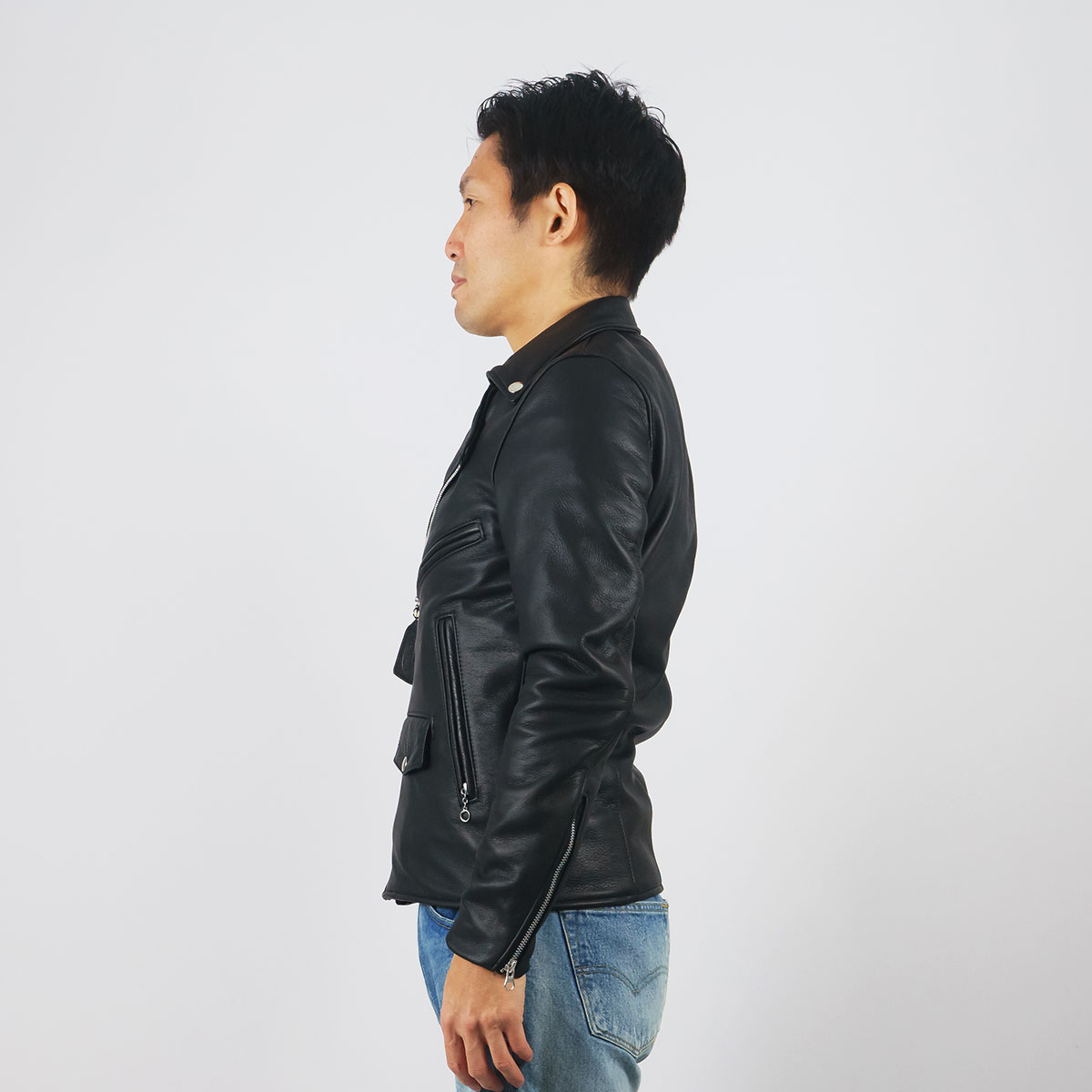 【楽天市場】バンソン VANSON C2R ダブルライダース ソフトカウレザー スキニアーフィット シルバージップ ｜ メンズ ライダース レザージャケット アメリカ製 革ジャン スリム ...