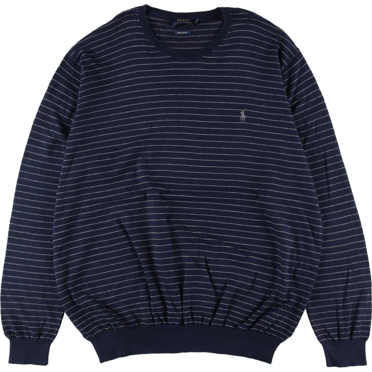 【楽天市場】古着 ラルフローレン Ralph Lauren POLO RALPH LAUREN ボーダー柄 コットンニットセーター メンズ ...