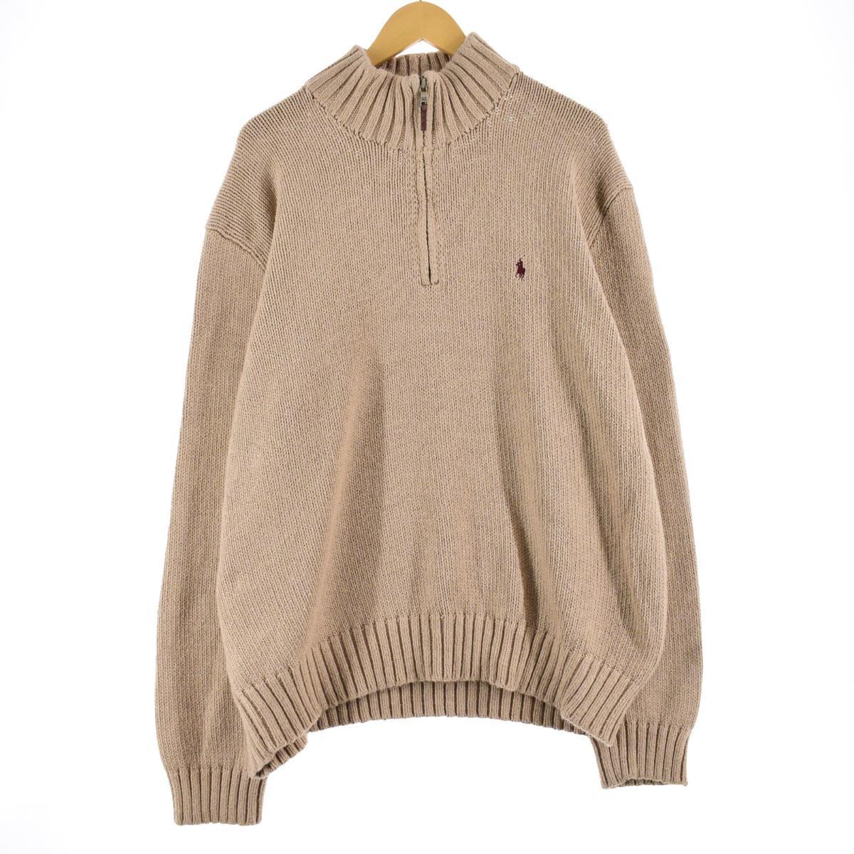 【楽天市場】古着 ラルフローレン Ralph Lauren POLO by Ralph Lauren コットンニットハーフジップセーター ...