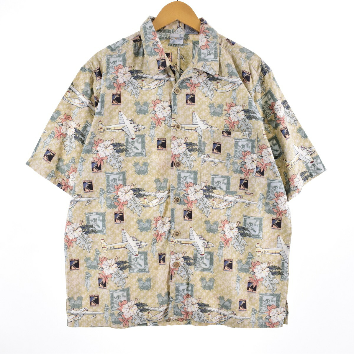 【楽天市場】古着 OP 総柄 オープンカラー ハワイアンアロハシャツ USA製 メンズL ヴィンテージ /eaa334428 【中古 ...