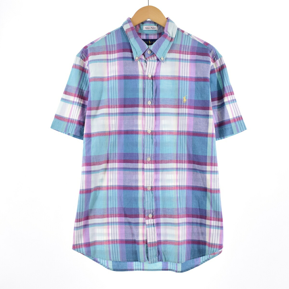 【楽天市場】古着 ラルフローレン Ralph Lauren 半袖 ボタンダウン チェックシャツ メンズXL /eaa335506 【中古 ...