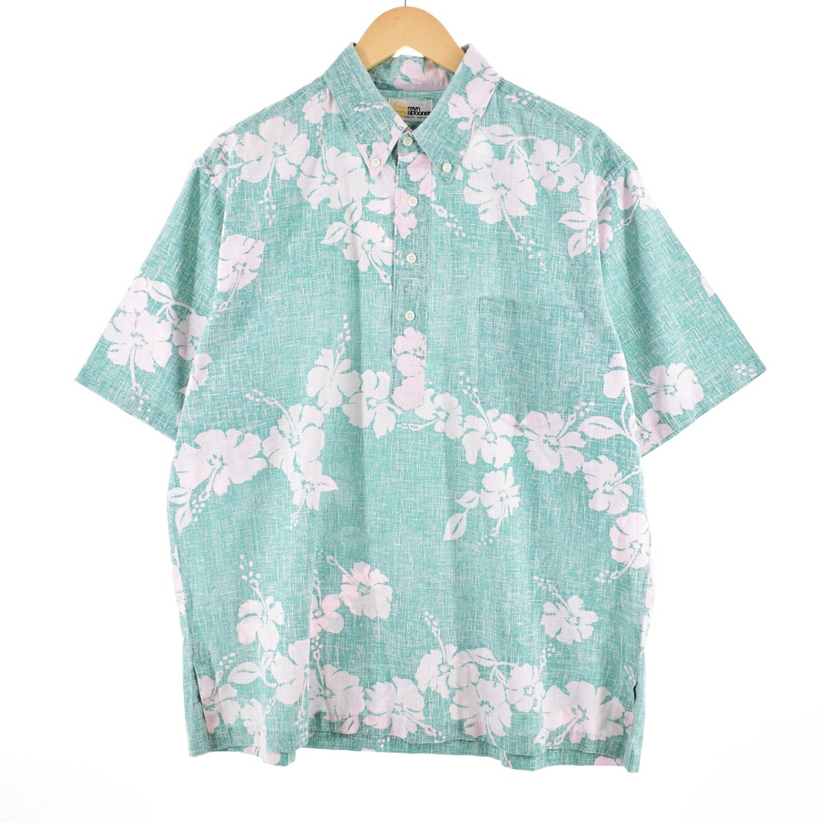 【楽天市場】古着 80'S レインスプーナー REYNSPOONER 金タグ ヌードタグ 総柄 ハイビスカス柄 プルオーバー ボタンダウン ...