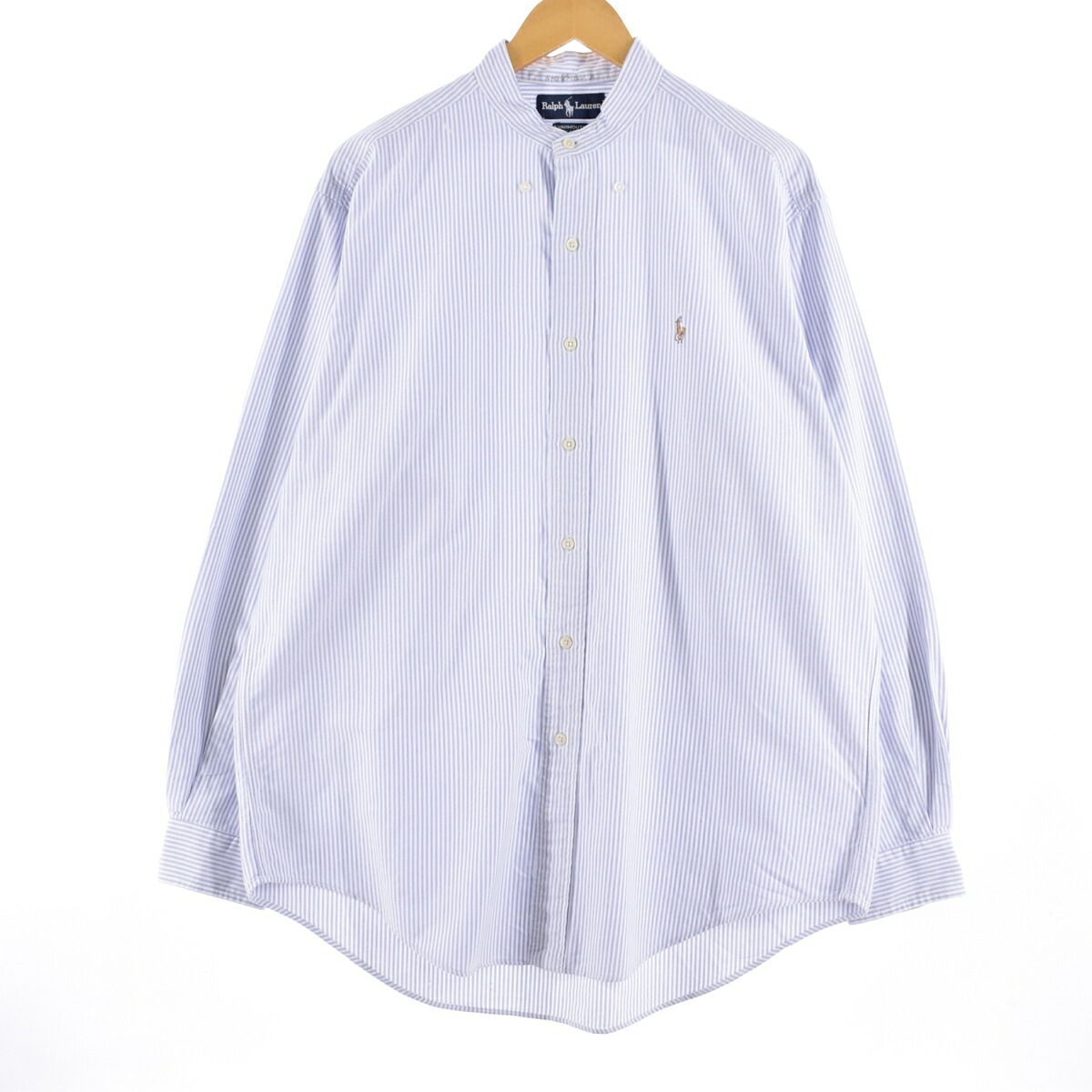 【楽天市場】古着 ラルフローレン Ralph Lauren YARMOUTH ストライプ柄 スタンドカラーシャツ メンズL ...