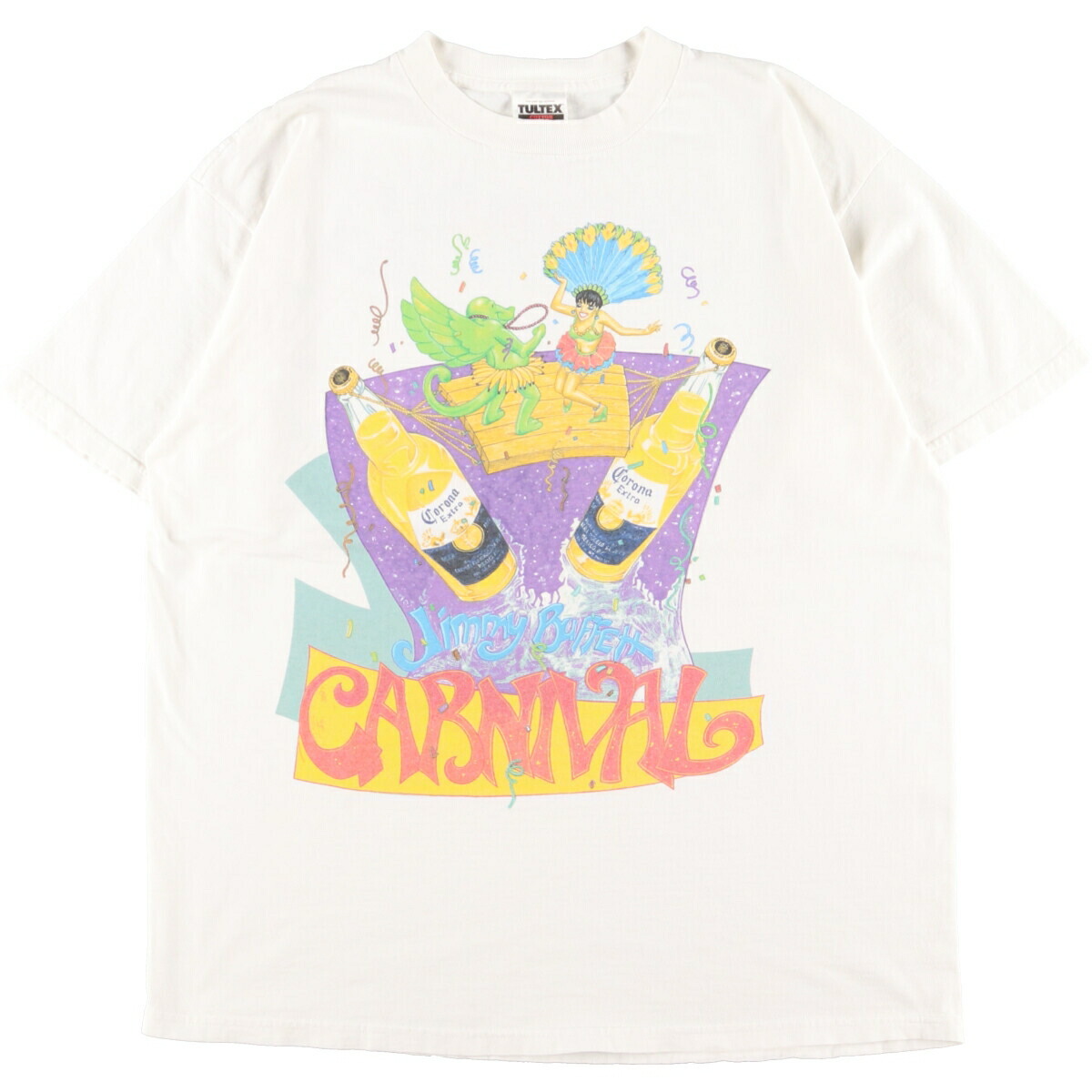 【楽天市場】古着 TULTEX CORONA EXTRA コロナエキストラ JIMMY BUFFETT ジミー バフェット 両面プリント アド ...