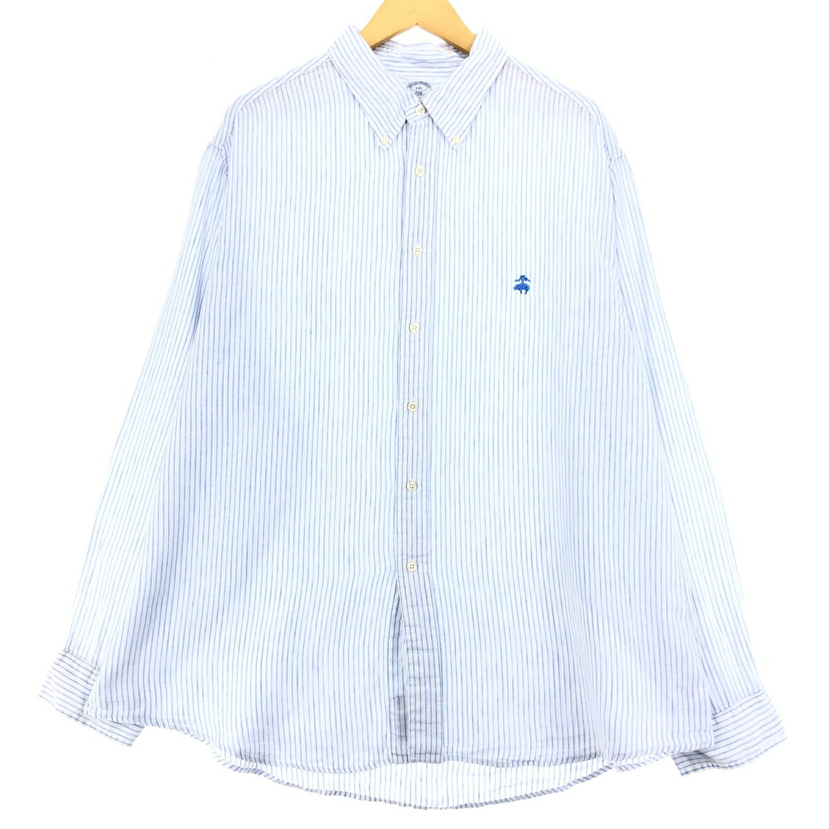 【楽天市場】古着 ブルックスブラザーズ Brooks Brothers 346 ストライプ柄 長袖 リネン ボタンダウンシャツ メンズXXL ...