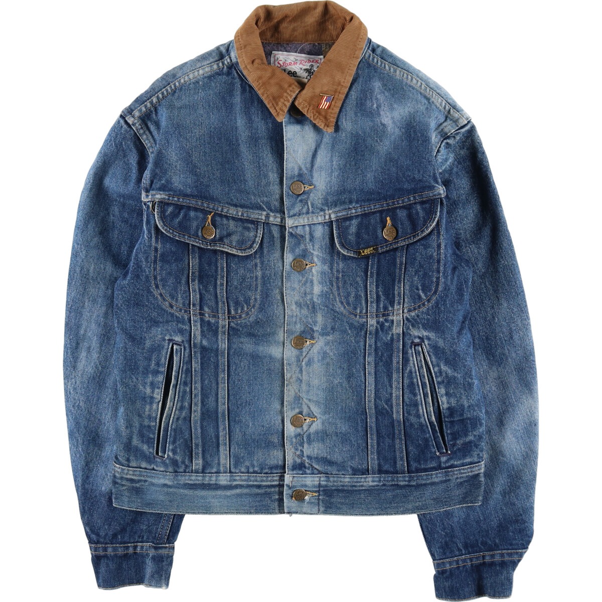 【楽天市場】古着 80'S リー Lee STORM RIDER ストームライダー バッジ付き デニムジャケット Gジャン USA製 メンズM ...
