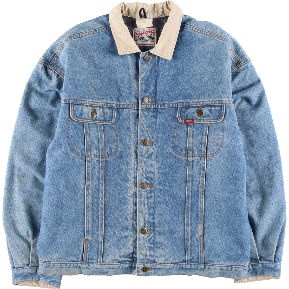 【楽天市場】古着 90~00'S リー Lee STORM RIDER ストームライダー デニムジャケット Gジャン メンズXL相当 ...