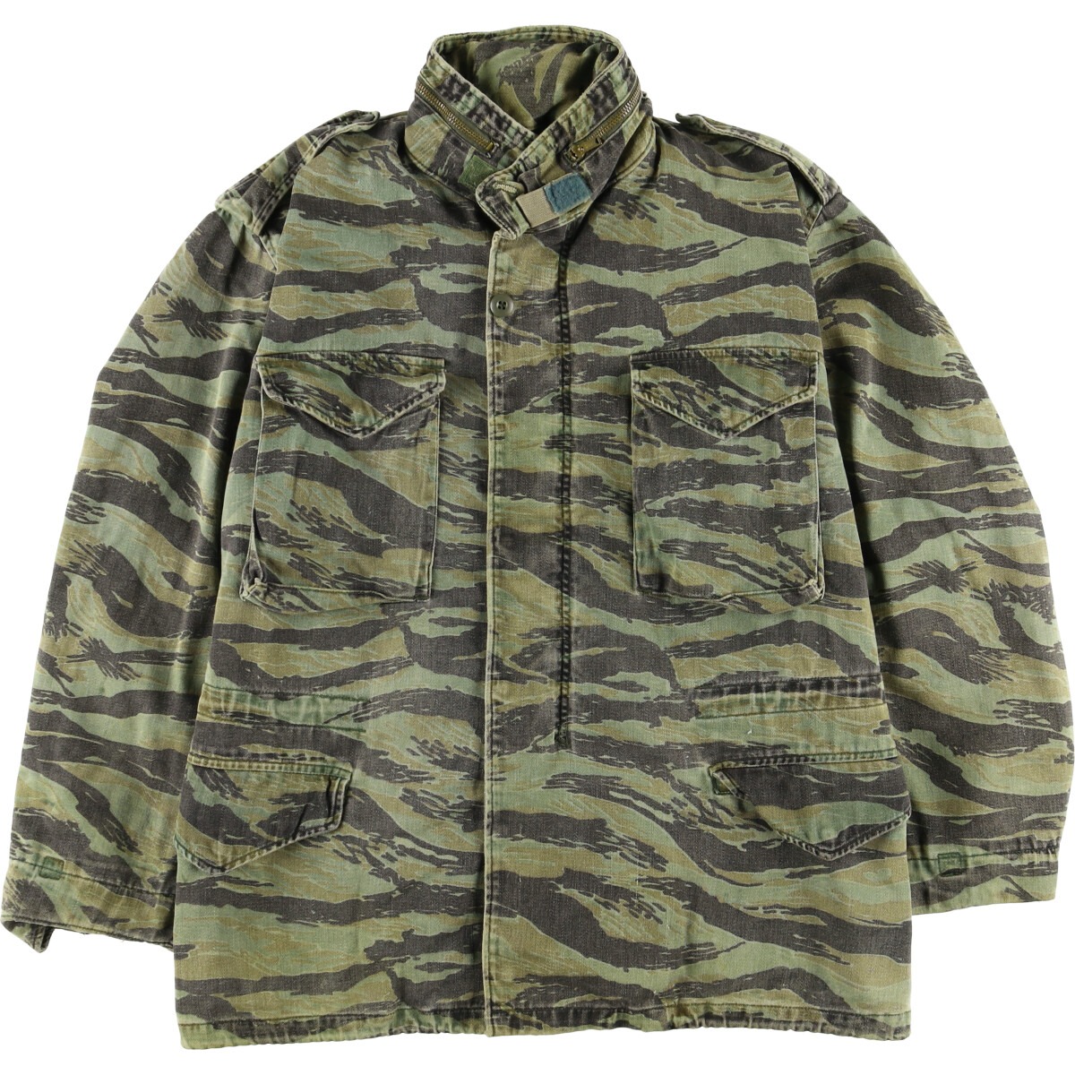 【楽天市場】古着 民間品 アルファ ALPHA M-65 フィールドジャケット 迷彩柄 タイガーストライプカモ フード収納型 ミリタリー フィールドジャケット USA製 LARGE ...