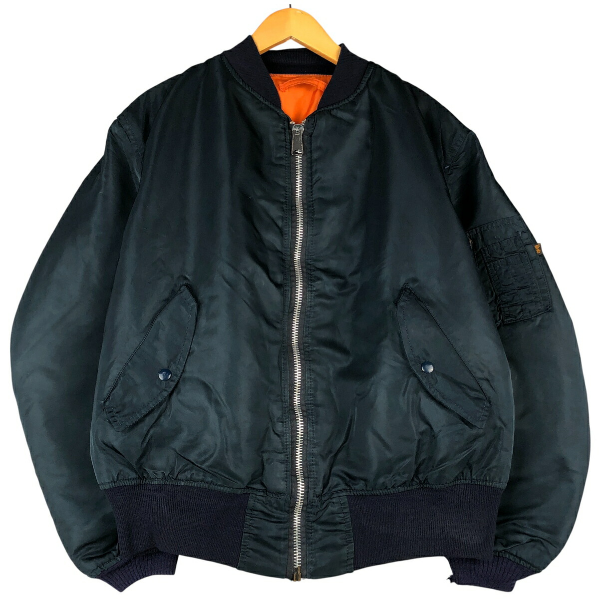 【楽天市場】古着 90'S 民間品 アルファ ALPHA MA-1タイプ 中綿入り ミリタリー フライトジャケット USA製 メンズL相当 ...