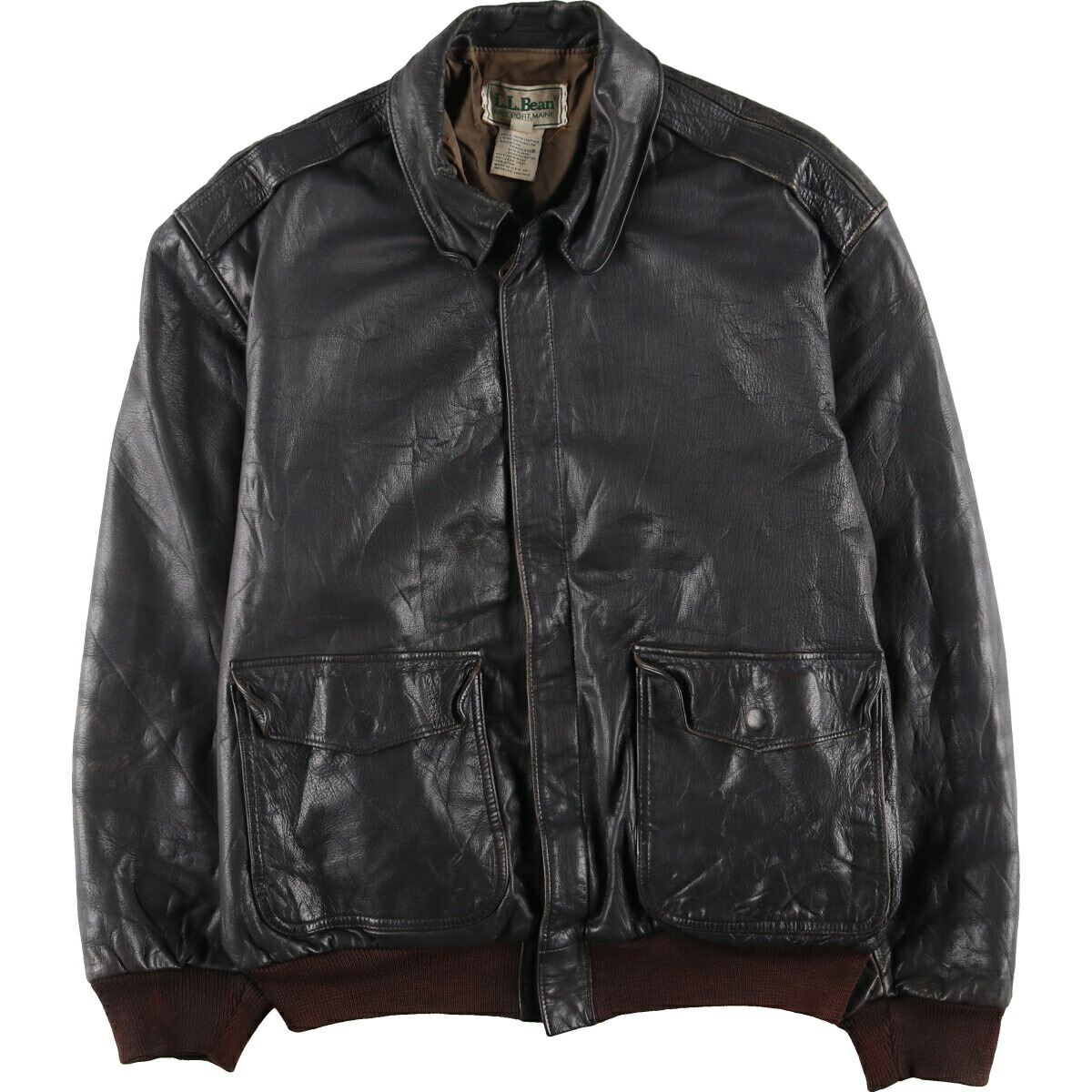 【楽天市場】古着 エルエルビーン L.L.Bean A-2タイプ レザーフライトジャケット USA製 メンズL /evb004080 【中古 ...