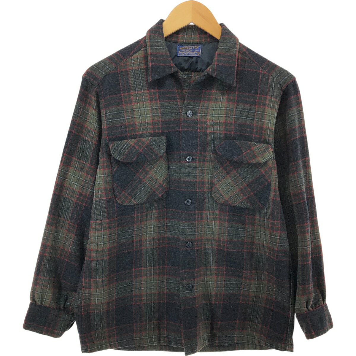【楽天市場】古着 50'S ペンドルトン PENDLETON ボードシャツ オンブレチェック オープンカラー ウールボックスシャツ メンズM相当 ヴィンテージ /evb009330 【中古 ...