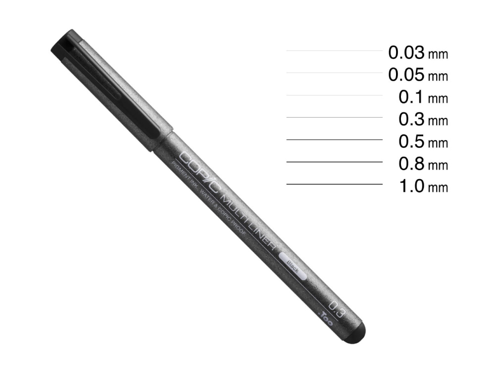 【楽天市場】【Too】コピックマルチライナーブラック 0.03mm 0.05mm 0.1mm 0.3mm 0.5mm 0.8mm 1.0mm | 文具 文房具 オフィス用品 事務用品 日用品 ...