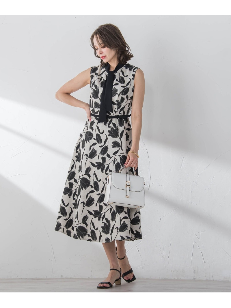 【楽天市場】リネンライクチューリッププリントワンピース≪洗濯機で洗える≫ Viaggio Blu ビアッジョブルー ワンピース・ドレス ワンピース ベージュ【送料無料】[Rakuten ...