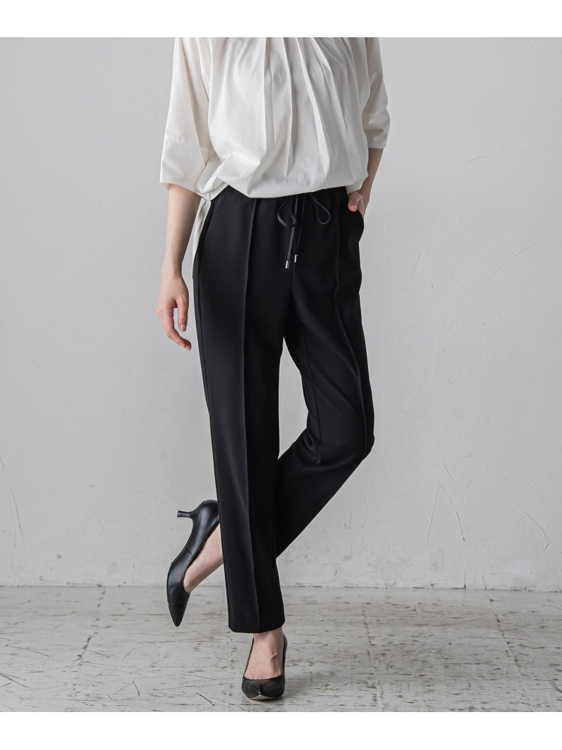 【楽天市場】ジョーゼットストレッチテーパードパンツ≪洗濯機で洗える/セットアップ対応≫ la.f... ラ・エフ パンツ その他のパンツ ブラック ブラウン【送料無料】[Rakuten ...