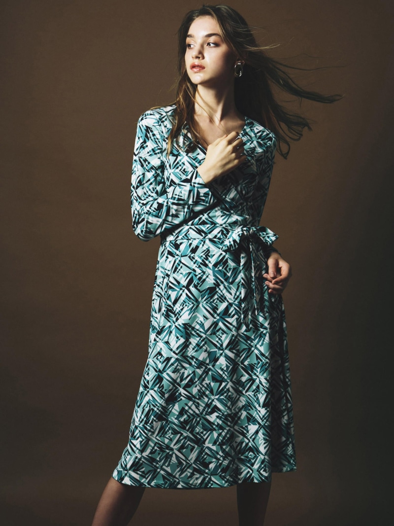 【楽天市場】【SALE／60%OFF】【PREMIUM BY VICKY】幾何柄プリントカシュクールフレアワンピース VICKY ビッキー ...