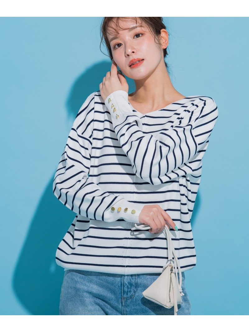 【楽天市場】【SALE／50%OFF】【ビッキー定番/ロングセラー/愛されニット】袖ボタンニット《手洗い可能》 VICKY ビッキー トップス ...