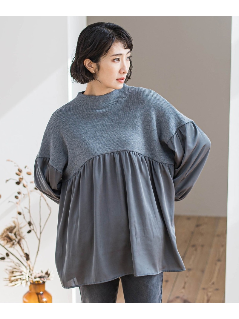 【楽天市場】【WEB限定】"1枚でサマになる"ふんわりドッキングニット la.f... ラ・エフ トップス ニット ブラック【送料無料】[Rakuten Fashion]：JAVA ONLINE