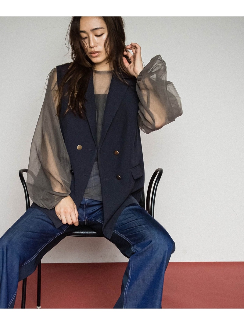 【楽天市場】【SALE／30%OFF】ダブルブレストベスト≪洗濯機で洗える≫ MAYSON GREY メイソングレイ ジャケット・アウター ...