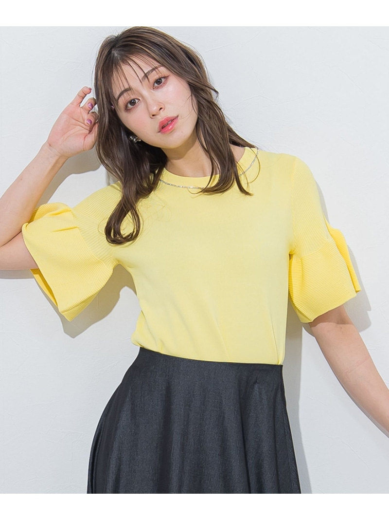 【楽天市場】【SALE／70%OFF】ジュエル付きベルスリーブプルオーバー≪手洗い可能/接触冷感≫ QUEENS COURT クイーンズコート ...