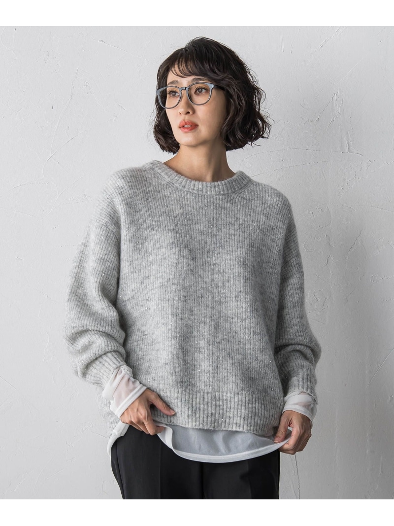 【楽天市場】モヘヤスパンコールニット la.f... ラ・エフ トップス ニット ネイビー【送料無料】[Rakuten Fashion ...