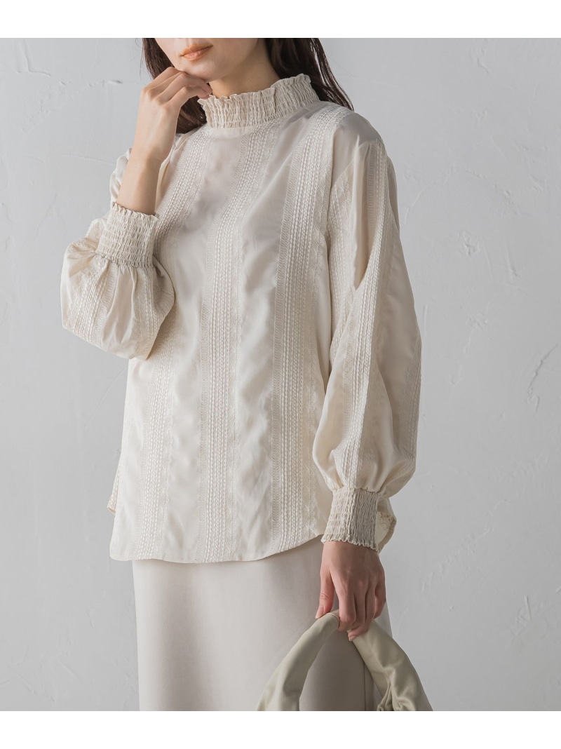 【楽天市場】【SALE／50%OFF】【WEB限定】刺繍シャーリングハイネックブラウス≪手洗い可能≫ MAYSON GREY メイソングレイ トップス シャツ・ブラウス ベージュ ホワイト ...