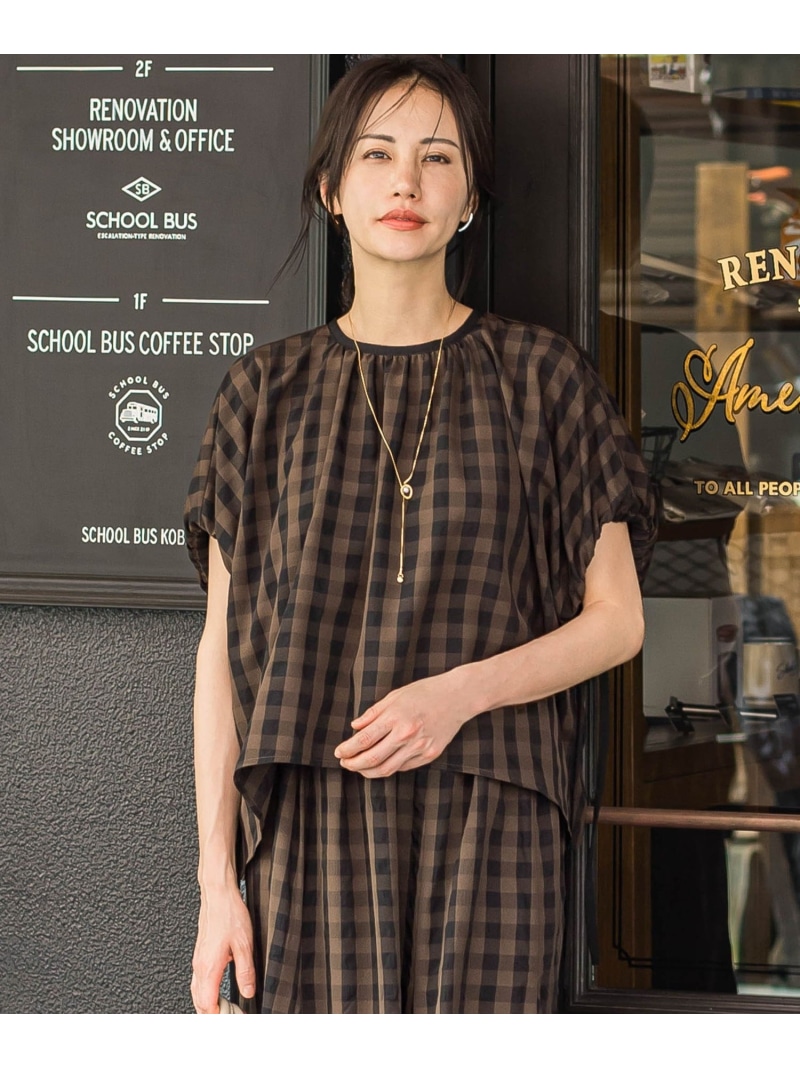 【楽天市場】ギンガムチェック ブラウス≪セットアップ対応/手洗い可能≫ LAUTREAMONT ロートレアモン トップス シャツ・ブラウス ブラウン ブラック【送料無料】[Rakuten ...