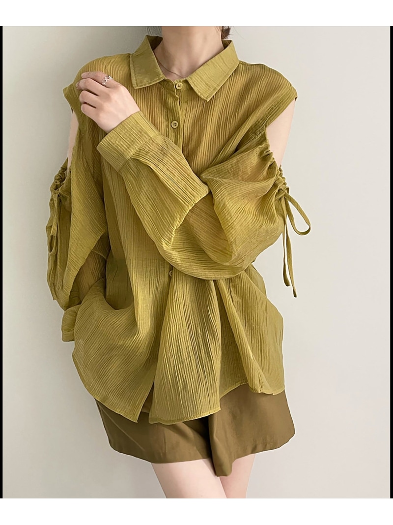 【楽天市場】【ENIM BY VICKY】肩開きシャーリングシャツ《洗濯機で洗える》 VICKY ビッキー トップス シャツ・ブラウス ...