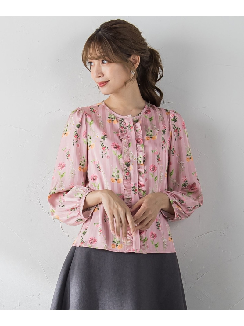 【楽天市場】【SALE／60%OFF】Dahliaプリントフリルブラウス ≪洗濯機で洗える≫ ketty ケティ トップス シャツ・ブラウス ...