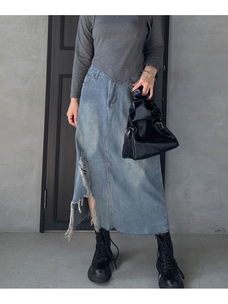 【楽天市場】【ENIM BY VICKY】ヴィンテージデニムスカート《洗濯機で洗える》 VICKY ビッキー スカート その他のスカート ...