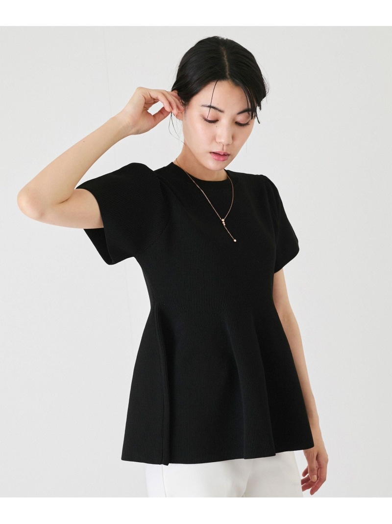 【楽天市場】ペプラム半袖ニット JAYRO ジャイロ トップス ニット ホワイト ブラック ピンク ブルー【送料無料】[Rakuten ...