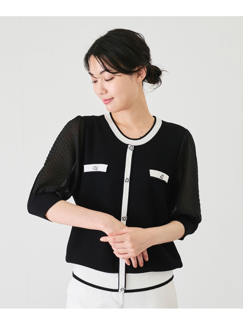 【楽天市場】カメリアボタン配色プルオーバー JAYRO ジャイロ トップス ニット ブラック ホワイト【送料無料】[Rakuten Fashion]：JAYRO