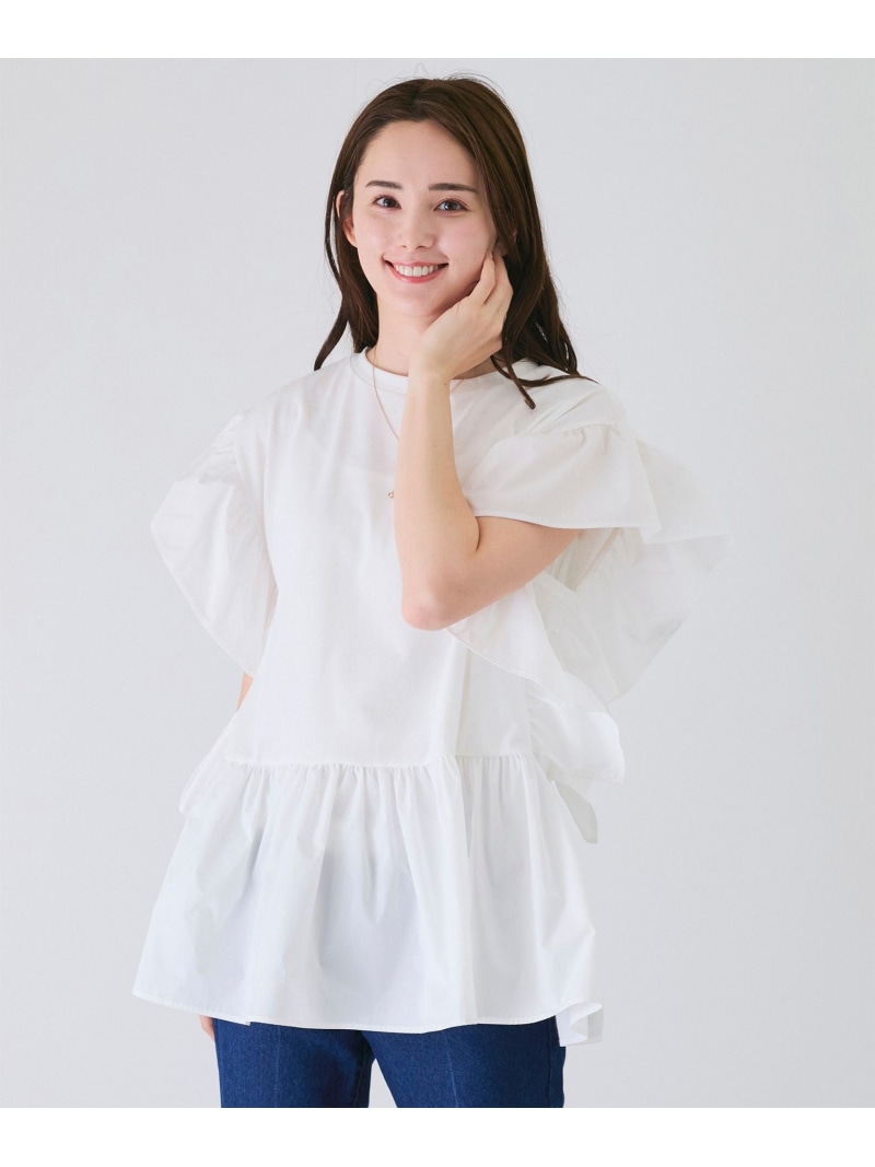 【楽天市場】袖フリルドッキングプルオーバー JAYRO ジャイロ トップス カットソー・Tシャツ ブラック ホワイト【送料無料 ...