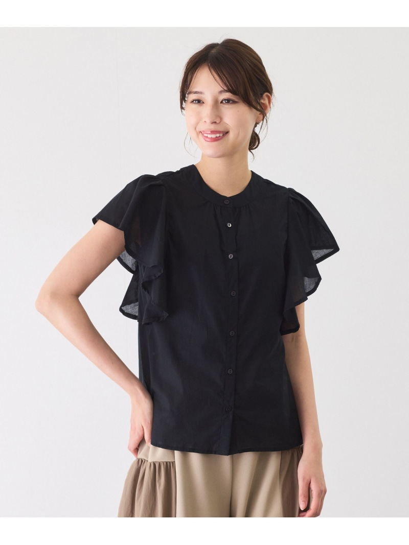 【楽天市場】ラッフルスリーブブラウス JAYRO ジャイロ トップス シャツ・ブラウス ブラック パープル ホワイト【送料無料】[Rakuten Fashion]：JAYRO