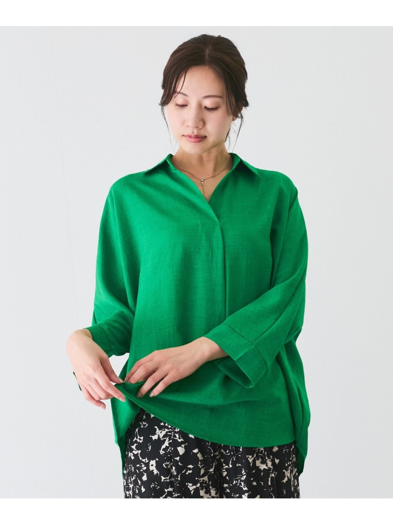 【楽天市場】【SALE／20%OFF】麻ライクスキッパーブラウス JAYRO ジャイロ トップス シャツ・ブラウス イエロー ピンク ネイビー グリーン【RBA_E】【送料無料 ...