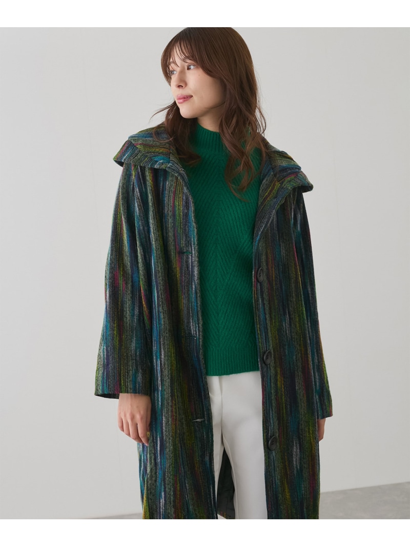 【楽天市場】ショールカラーマルチカラーコート JAYRO ジャイロ ジャケット・アウター その他のジャケット・アウター グリーン パープル ...